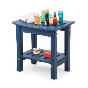 bivoda shower bench clearance for inside shower, hdpe dual-layers shower stool, bathroom shower seat, water resistant & non-slip (navy blue)