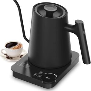 Temperature Electric Kettle, Airyoyo Gooseneck Electric Kettle with 4 Variable Presets, ±1℉ Temperature Control & LED Real-time Temperature Display, Stainless Steel Inner, 24H Keep Warm