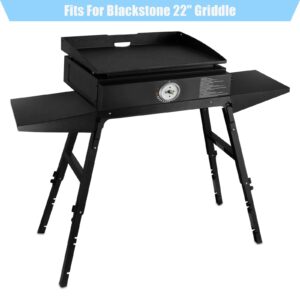 Raweao Universal Portable Griddle Stand - Grill Griddles Stand Fit for Blackstone 17” or 22” Propane Table Top Griddle with Two Side Shelf, Ideal for Outdoor Cooking & Camping