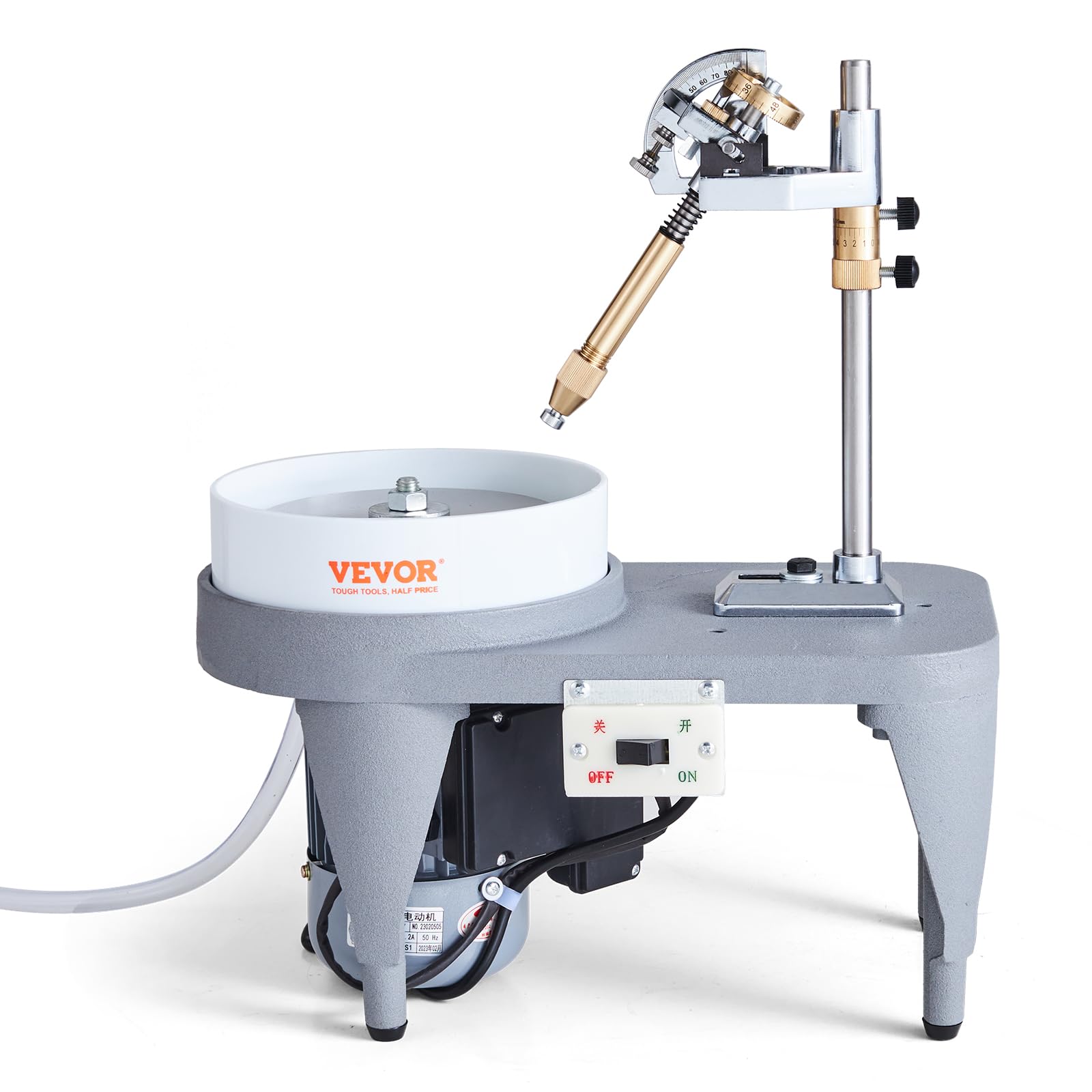 VEVOR Gem Faceting Machine, 180W 2800RPM Jade Grinding Polishing Machine, 110V Rock Polisher Jewel Angle Polisher with Faceted Manipulator and 1 Bag of Triangle Abrasive for Jewelry Polisher