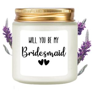 lamiveenla bridesmaid gifts scented candle lavender - matron of honor gifts gifts for bridesmaids matron of honor proposal gifts maid of honor proposal gifts soy candle 4oz