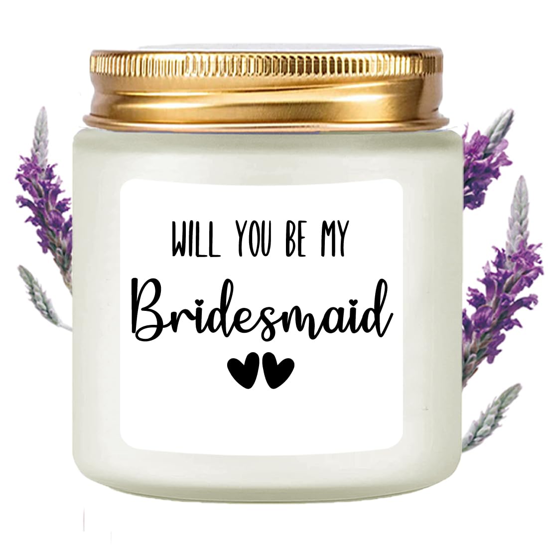 LAMIVEENLA Bridesmaid Gifts Scented Candle Lavender - Matron of Honor Gifts Gifts for Bridesmaids Matron of Honor Proposal Gifts Maid of Honor Proposal Gifts Soy Candle 4oz