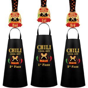 liitrsh 6 pcs chili cook off apron chili cook off medals chili cook off prizes 1st/ 2nd/ 3rd place chili cook off decorations for men woman family friends