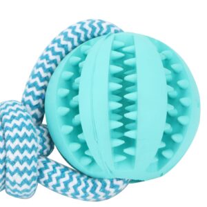 Dog Rope Toys Outdoor Cotton Rope Puzzle Balls for Puppy Small Medium Dogs Interactive Chew Toys for Aggressive chewers Rubber Dog Chewing Toys Pet Supply for Puppy Pet Dog Indoor Outdoor Dog(Blue)