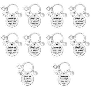 10pcs bridesmaid gifts keychain include 8 bridesmaid keychain 1 maid of honor 1 matron of honor keychain wedding gifts for maid of honor bride tribe thank you bridal party bachelorette party favor