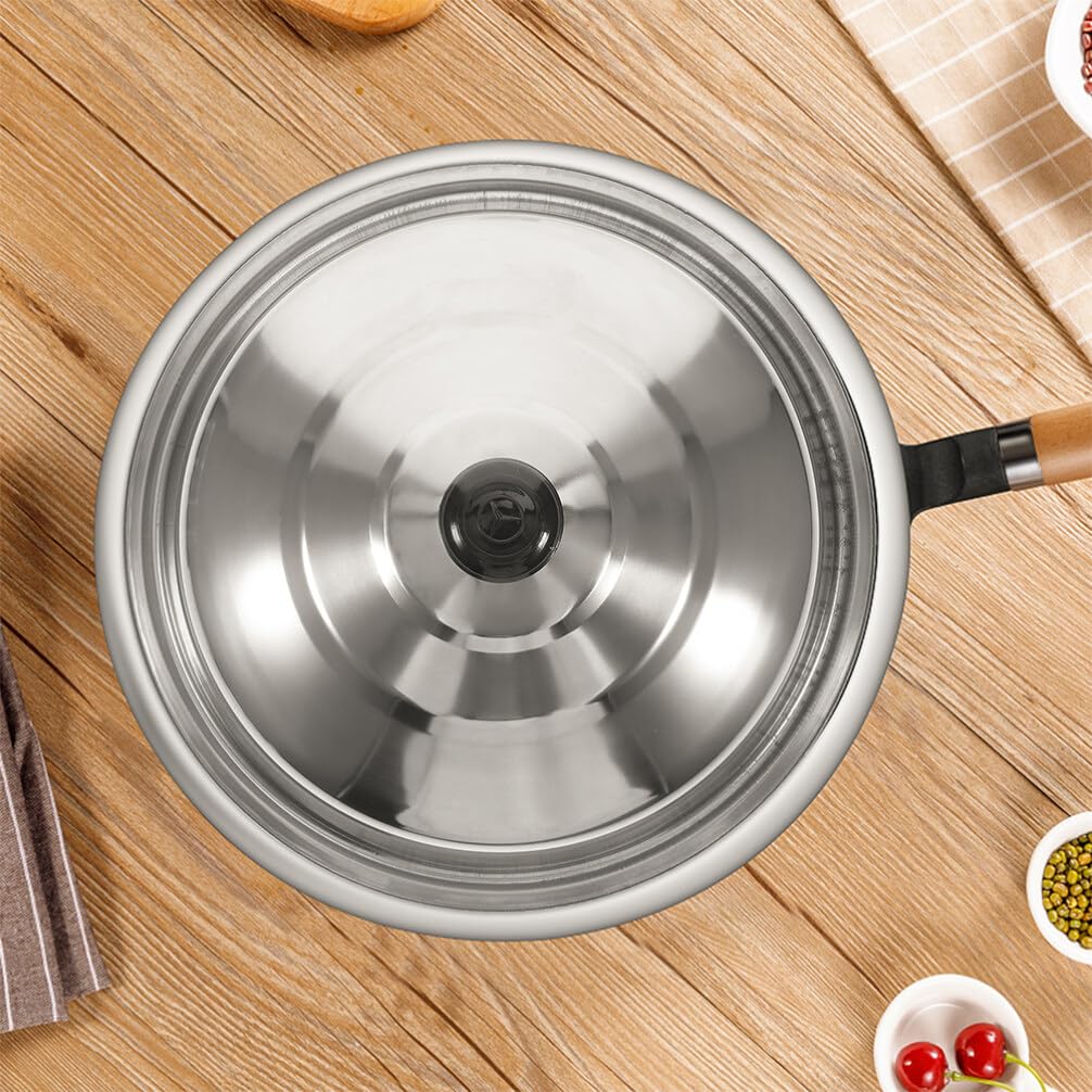 Stainless Steel Wok Lid 14 Inch Skillet Lid Round Dome Lid Microwave Lid Universal Pan Lid Stainless Steel Pan Lid 14 Inch Pan Lid Kitchen Pot Lid Pot Covers for Cooking Pan Cover