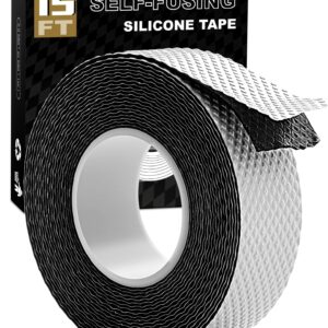 EVOULTES Self Fusing Silicone Tape, 15Ft Silicone Grip Tape for Handle Sealing Rubber Tape, No Adhesive Handle Grip Tape for Pull Up Bar, Barbell, Gym Equipment & Tools