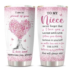 zaniion niece gifts tumbler, niece gifts from auntie/uncle, gifts for niece, niece gifts from aunt, best niece ever, birthday christmas graduation gift for nieces, to my niece coffee cup 20oz 1pc