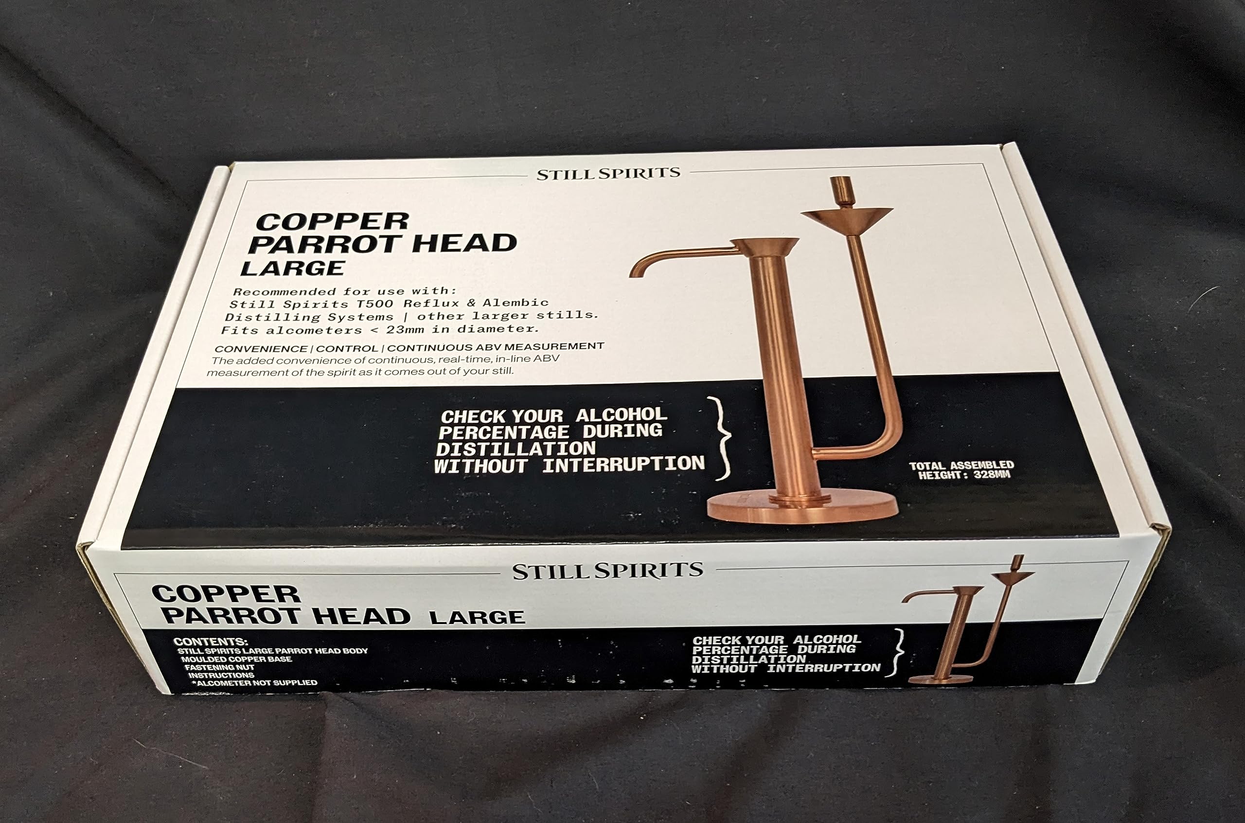 Still Spirits =Large= 13" Distilling Parrot Solid Copper and Silver Solder for use with Proof & Tralle Hydrometer Alcometer