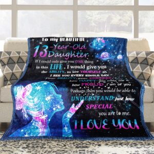 Akoigun 13th Birthday Gifts for Girls, 13 Year Old Girl Gifts Blanket for Women, Best Gifts for 13 Year Old Girls, 13 Year Old Girl Gift Ideas, 13th Birthday Decorations for Girl Throw Blanket 60"X50"