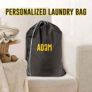 Personalized Laundry Bag, Custom Nylon Laundry Bag with Drawstring Closure, Dorm Room Essentials For College Students Girls and Guys Add Your College Logo or Your Team Design