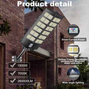 Vzyhik 5000W Solar Street Lights Outdoor,7000K 480000LM Outdoor LED Street Light Dusk to Dawn, LED Wide Angle Lamp with Motion Sensor and Remote Control, for Parking Lot, Yard, etc.2-Pack