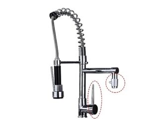 kitchen sink faucet dual spout 360 degree rotation spring pull down sprayer deck mounted hot cold water mixer taps