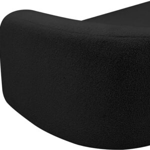 Meridian Furniture 186Black-S Kali Collection Modern | Contemporary Sofa with Soft Black Faux Shearling Teddy Fabric, Curved Back, 86" W x 33" D x 27" H, Black