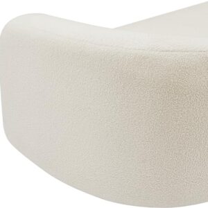 Meridian Furniture 186Cream-L Kali Collection Modern | Contemporary Loveseat with Soft Cream Faux Shearling Teddy Fabric, Curved Back, 62" W x 33" D x 27" H, Cream