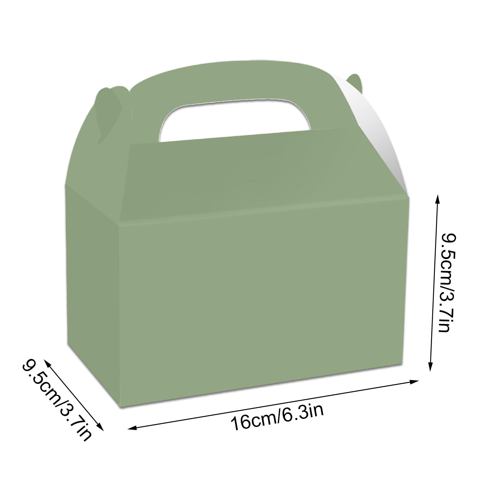 CIEOVO 24 Pack Sage Green Party Cardboard Treat Box Sage Green Party Favor Goody Bags Treat Boxes for Bridal Shower Baby Shower Birthday Wedding Party Supplies