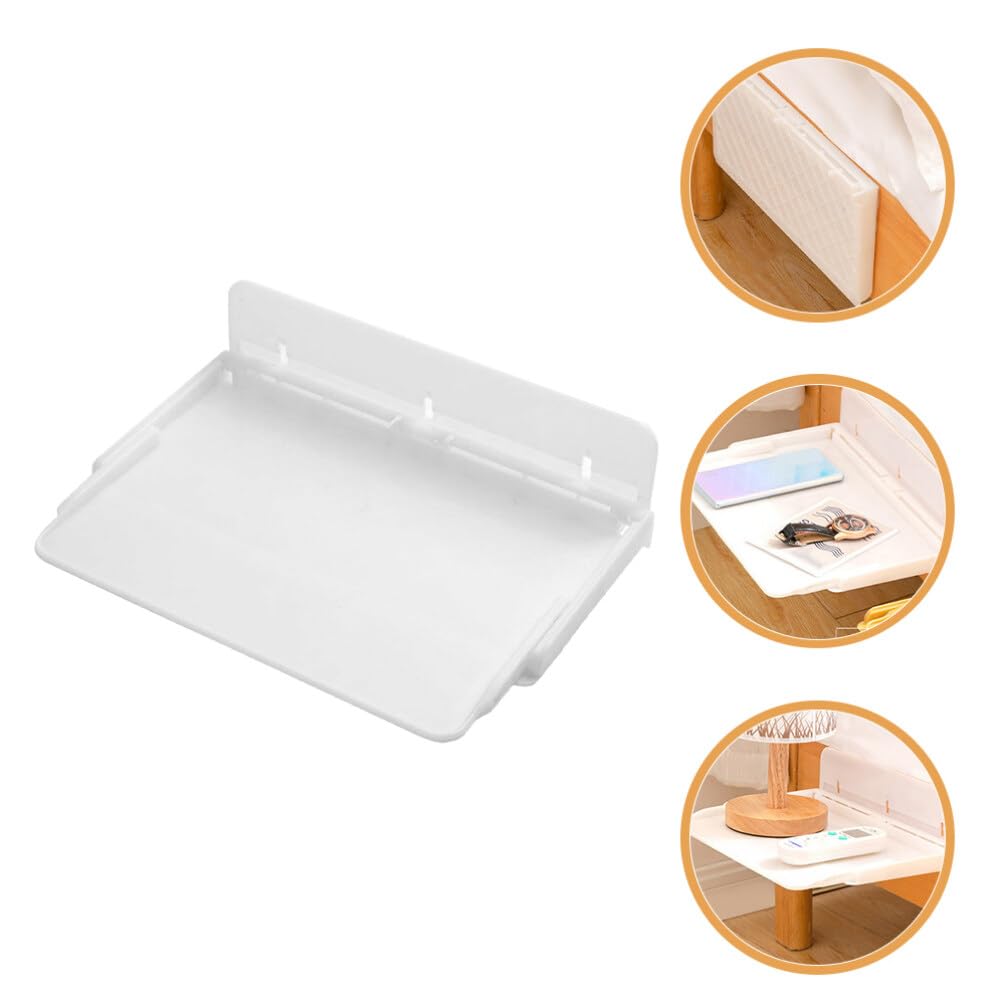 Decorative Trays Foldable Plastic Floating Shelf Stick on Wall for Kitchen Bathroom Any Place Extra Storage Needed Wall Mounted Bedside Shelves for College Bedroom Organizer