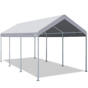 advance outdoor 10x20 ft adjustable height carport heavy duty car canopy garage shelter boat wedding party tent, no sidewall, grey