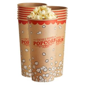 1000 pack, kraft 24 oz. popcorn cups, commercial popcorn buckets, popcorn containers, disposable popcorn buckets, popcorn tubs, ideal for movie night, parties, cinema, carnival