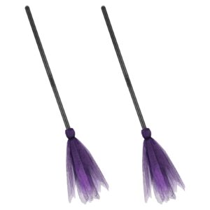 halloween broom 2pcs halloween witches broom - masquerade show dress up miracle broom witch broom decorative props for feastival halloween cosplay (random color) witches broomstick