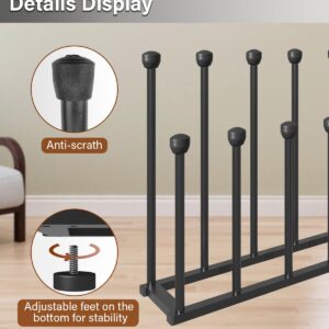 Tigerden 22.5 Inches Free Standing Shoe Racks, Tall Black Metal Boot Rack Organizer for 6 Pairs, Knee-High Boot Storage Shelf for Closet, Bedroom, Entryway, Hallway, Black