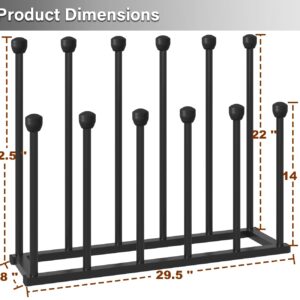 Tigerden 22.5 Inches Free Standing Shoe Racks, Tall Black Metal Boot Rack Organizer for 6 Pairs, Knee-High Boot Storage Shelf for Closet, Bedroom, Entryway, Hallway, Black