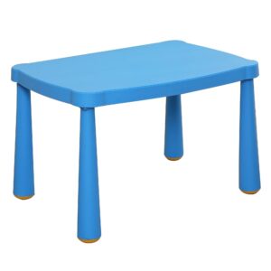 Domi Kids Table, Enlarged Plastic Toddler Children Activity Rectangular Table - Ideal for Arts & Crafts, Snack Time, Homeschooling, Homework & More (Blue)