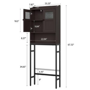 MXARLTR Over The Toilet Cabinet for Bathroom Storage, Over Toilet Storage Cabinet, Above Toilet Storage with 2 Doors and Adjustable Shelf Space Saver Cabinet Over Toilet Bathroom Organizer (Espresso)