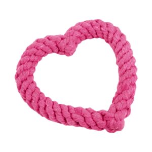 bluelans dog chew toys, dog toys for chewers, heavy duty dental dog rope toy for dogs, creative love heart shaped interactive rope dog toys, cotton puppy teething chew tug toy dark pink