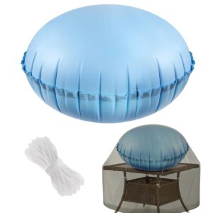 madholly dome patio furniture cover airbag- 47in dia reusable weather resistant dome airbag with ropes to fix- picnic table airbag patio table cover support for outdoor patio furniture, blue