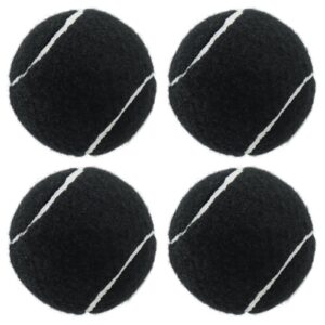 insum Squeaky Tennis Balls for Dogs Colorful Easy Catching Pet Dog Balls 4 Pack (2.5inch-Black)