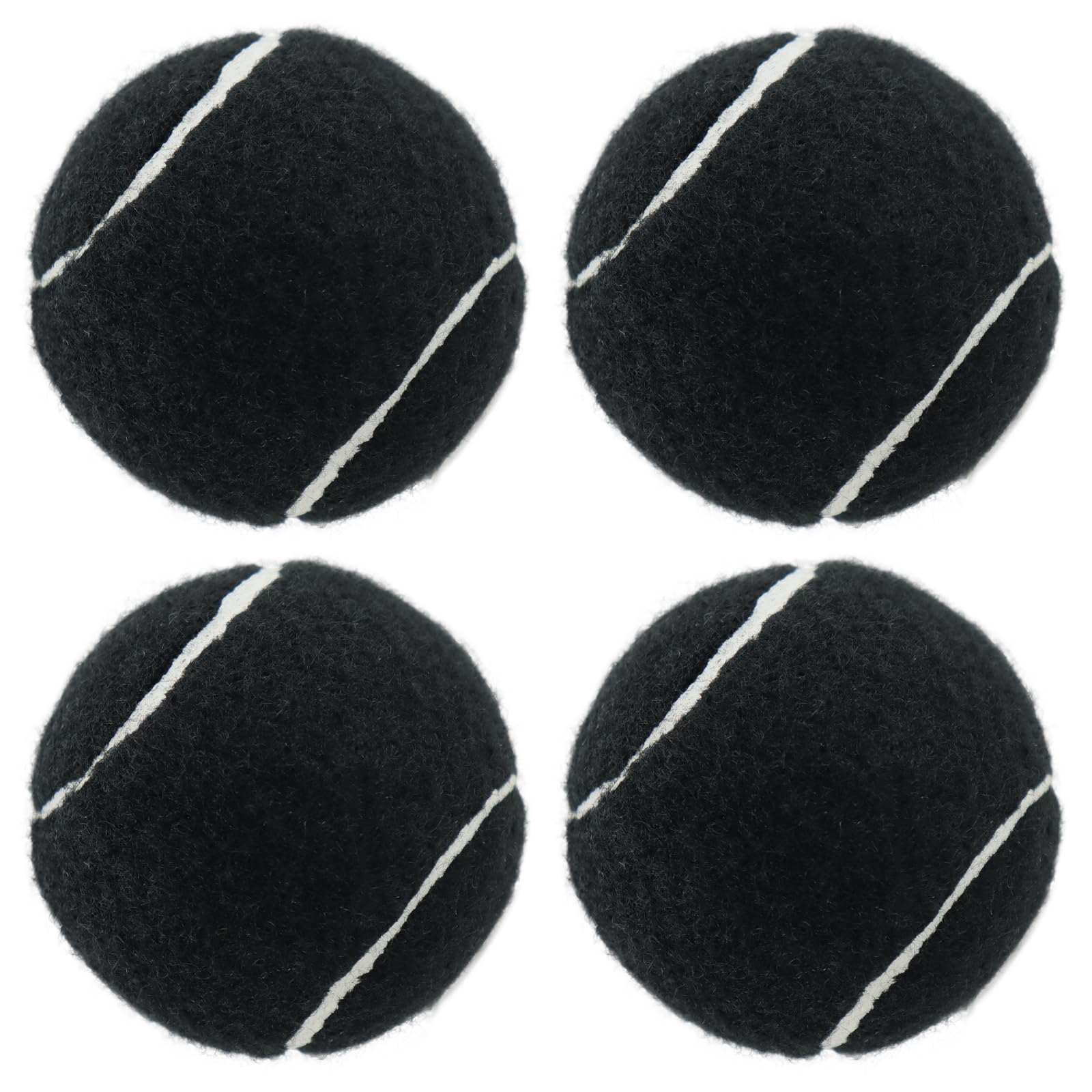 insum Squeaky Tennis Balls for Dogs Colorful Easy Catching Pet Dog Balls 4 Pack (2.5inch-Black)