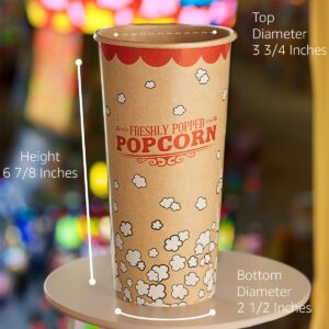 1000 Pack, Kraft 24 oz. Popcorn Cups, Commercial Popcorn Buckets, Popcorn Containers, Disposable Popcorn Buckets, Popcorn Tubs, Ideal for Movie Night, Parties, Cinema, Carnival