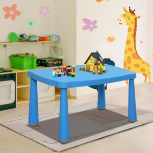 domi kids table, enlarged plastic toddler children activity rectangular table - ideal for arts & crafts, snack time, homeschooling, homework & more (blue)