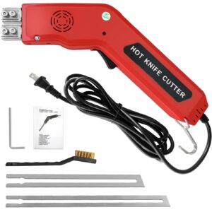 Foam Cutter 6 In 1 Hot Knife Cutting Tool 400℃ 200W Styrofoam Cutter Electric Hot Knife Foam Cutter With 2 Blades For EPS, XPS, EVA, KT Board, Sponge, Nylon (red)