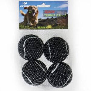 insum squeaky tennis balls for dogs colorful easy catching pet dog balls 4 pack (2.5inch-black)