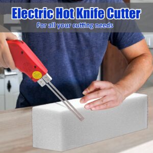 Foam Cutter 6 In 1 Hot Knife Cutting Tool 400℃ 200W Styrofoam Cutter Electric Hot Knife Foam Cutter With 2 Blades For EPS, XPS, EVA, KT Board, Sponge, Nylon (red)