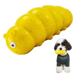 hongezey dog toys for aggressive chewers, interactive squeaky dog toys, indestructible dog chew toy for training and cleaning teeth, durable elasticity dog toys for small medium large breed (yellow)