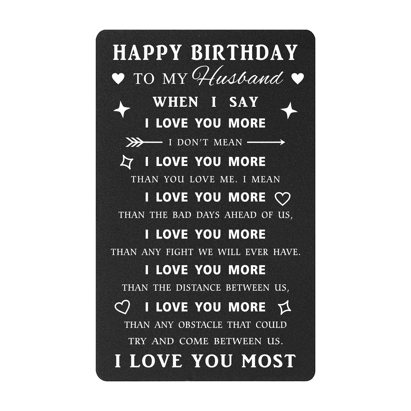 SOUSYOKYO Husband Birthday Card, Whe I Say I Love You Birthday Gifts, Happy Husband Bday Gifts from Wife