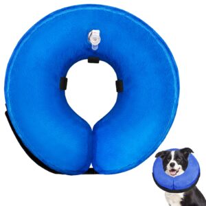 dog cone inflatable collar comfort adjustable, dog cone collar for small medium large dogs for after surgery, soft protective cone for pet dogs, dog neck donut collar inflatable dog recovery collar