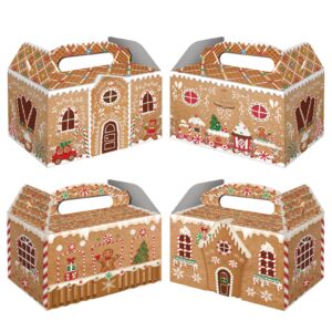 friday night christmas treat boxes gingerbread house cardboard cookie goody gable candy bags cupcake box for treat candy goodies(12 pcs)…