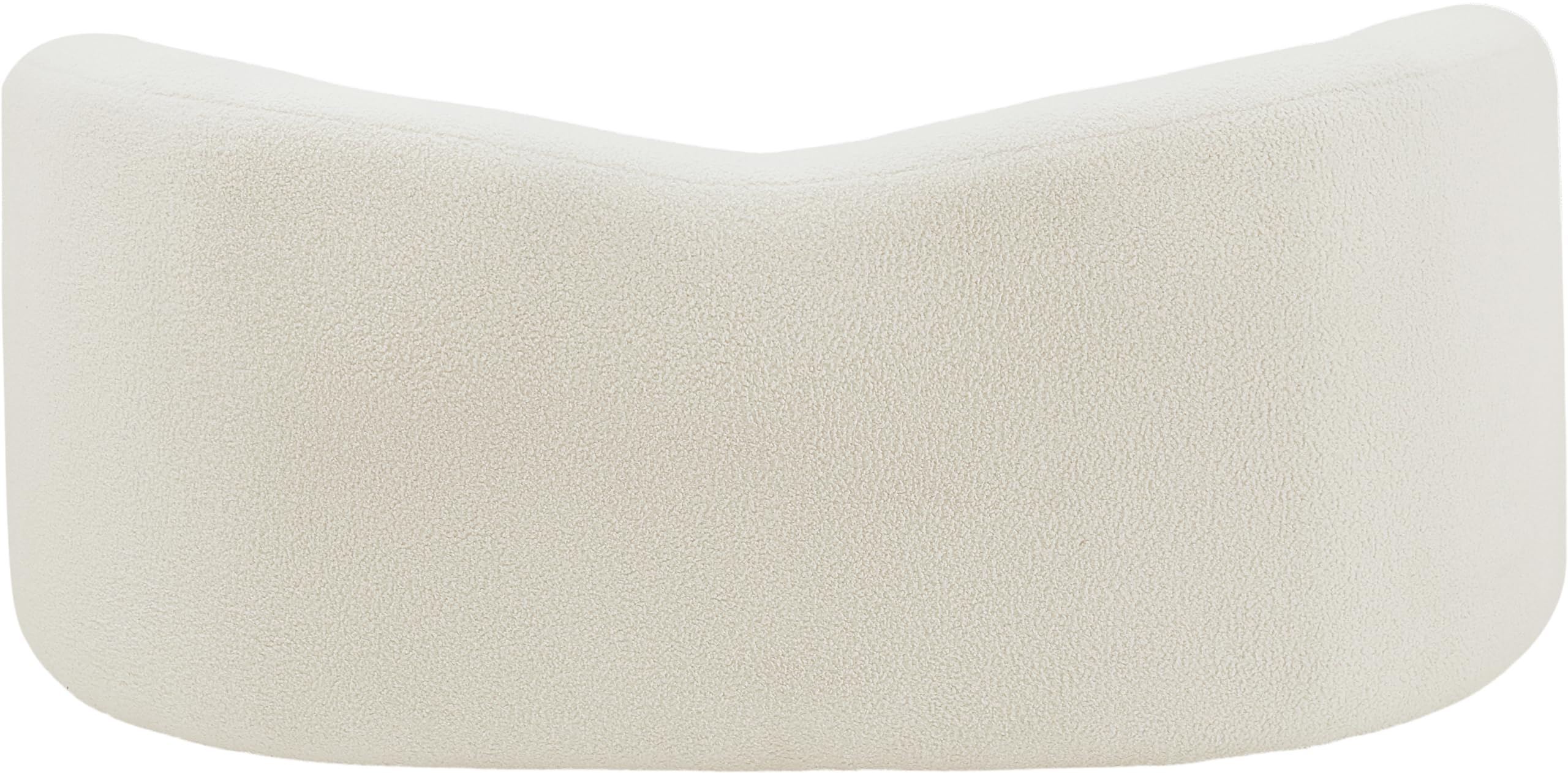 Meridian Furniture 186Cream-L Kali Collection Modern | Contemporary Loveseat with Soft Cream Faux Shearling Teddy Fabric, Curved Back, 62" W x 33" D x 27" H, Cream