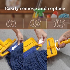 JAOTREL Mop Handle Commercial Heavy Duty, 60 inch Metal Commercial Mop Stick,Side Gate Mop Head Replacement Holder for Floor Cleaning,Clamp Mop Handles Quick Change for Wet Mop (1)