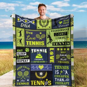 jreergy tennis blanket gifts for tennis player warm throw blanket for boys girls sport lover blanket for sofa camping couch 40"x50"