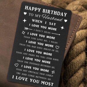 SOUSYOKYO Husband Birthday Card, Whe I Say I Love You Birthday Gifts, Happy Husband Bday Gifts from Wife