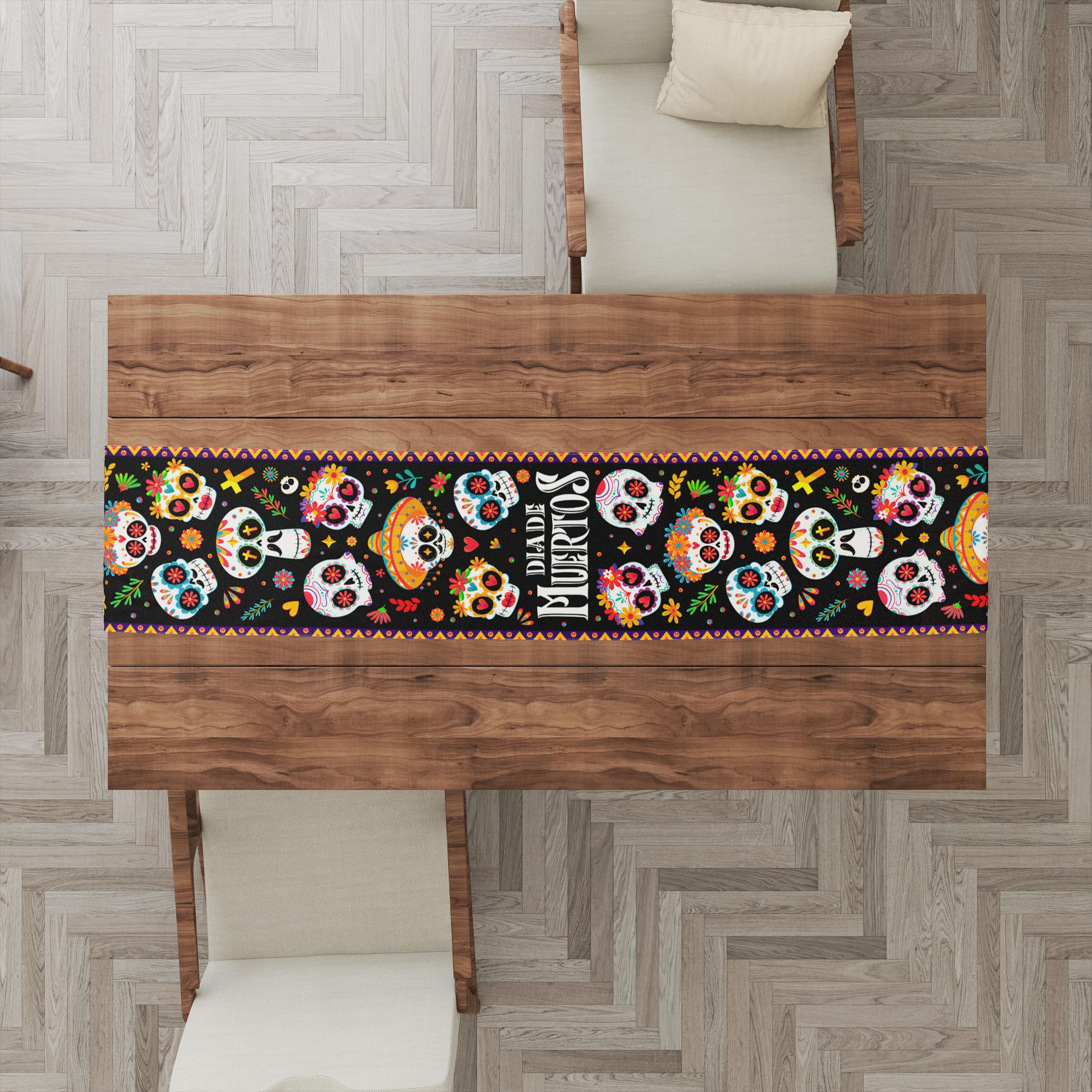 Day of The Dead Table Runner Dia de Muertos Table Runner Mexican Day of The Dead Decorations Sugar Skull Decor Dia De Los Muertos Party Table Decorations -15 x 72inch