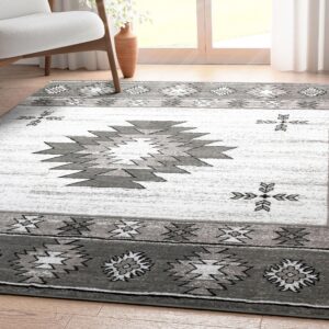 well woven southwestern rodrigo 5'3" x 7'3" grey area rug