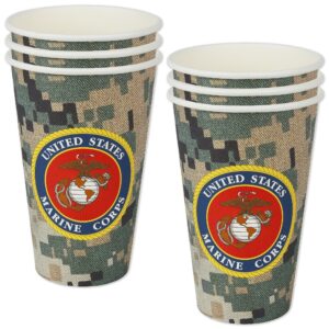 havercamp u.s. marines party cups (16 cups)! 16oz. heavyweight paper cups! authentic, licensed marine corps design. for graduation party, retirement, welcome home & birthdays. ooh-rah