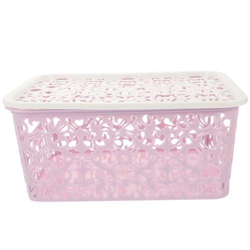 ABOOFAN Cube Storage Box plastic storage basket with lid baskets with lids storage baskets with lid plastic storage bins with lids hollow out basket clothing drawer Popcorn Bowl