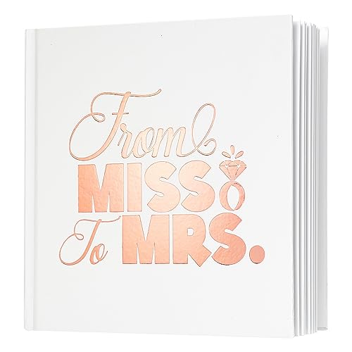 Calculs from Miss to Mrs Bridal Shower Guest Book Polaroid Blank Pages Picture Book for Instant Film Rose Gold Bachelorette Party Sign in Book 8.5” Square White Cover Rose Gold Foil Stamping